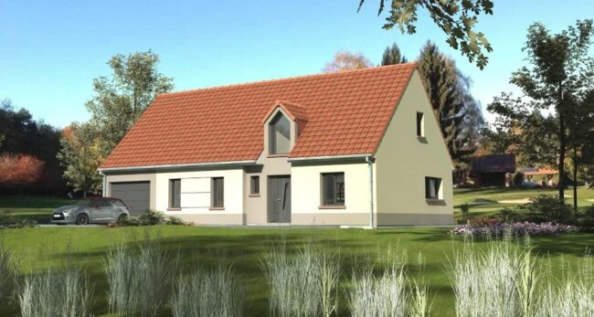 Belle maison au toit rouge, 147m², garage accolé, lucarne - Maisons Les ...