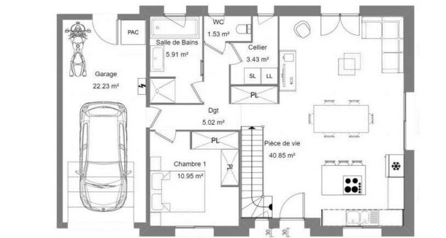 Maison de 97m², 3 chambres, garage - Maisons Les Naturelles